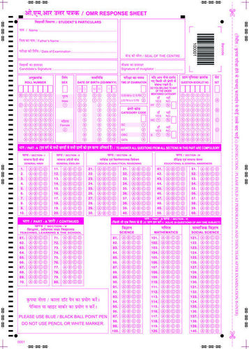 OMR (Optical Mark Recognition) Sheet Manufacturers, Suppliers and Exporters